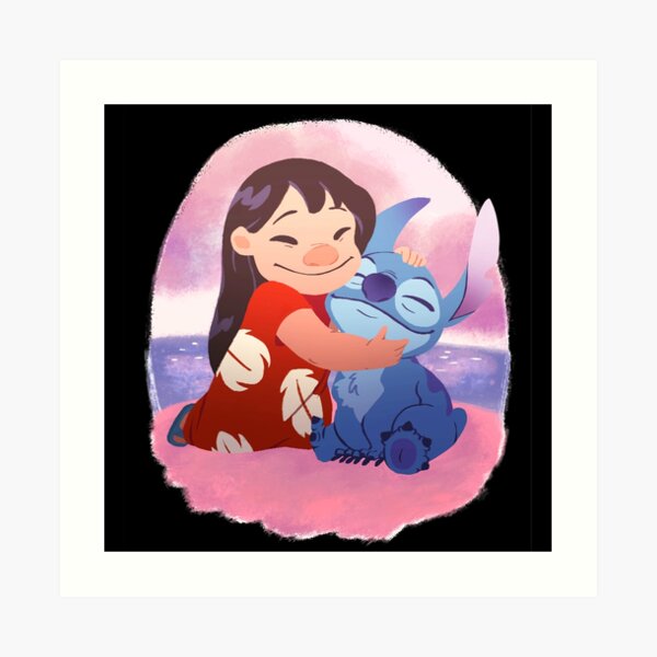 "Lilo & Stitch Hug Watercolor" Art Print for Sale by SelindaWorld ...