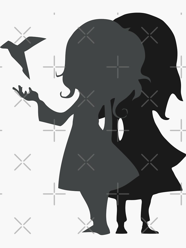 "Girl and her shadow" Sticker by Masakor | Redbubble