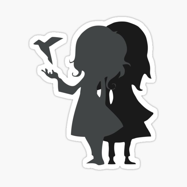 "Girl and her shadow" Sticker by Masakor | Redbubble