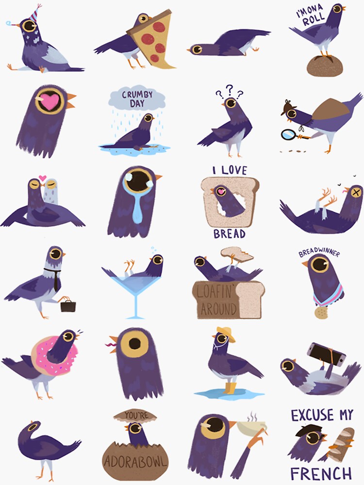 "Trash Pigeon Montage" Sticker for Sale by Tedefred | Redbubble