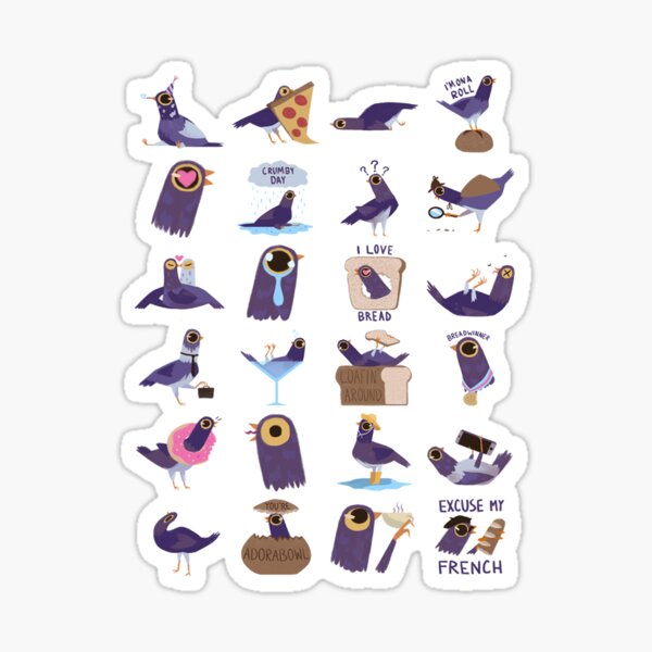 "Trash Pigeon Montage" Sticker for Sale by Tedefred | Redbubble