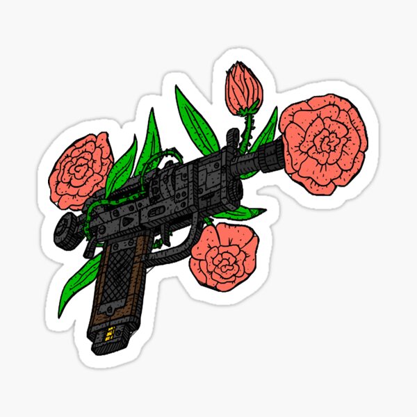 Pegatina «Pistola Con Rosas Símbolo De La Paz Anti Pistola» de ...