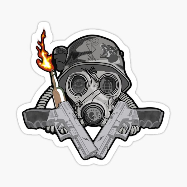 "Gas Mask Molotov Cocktail, Molotov Cocktail for Russia Army " Sticker ...