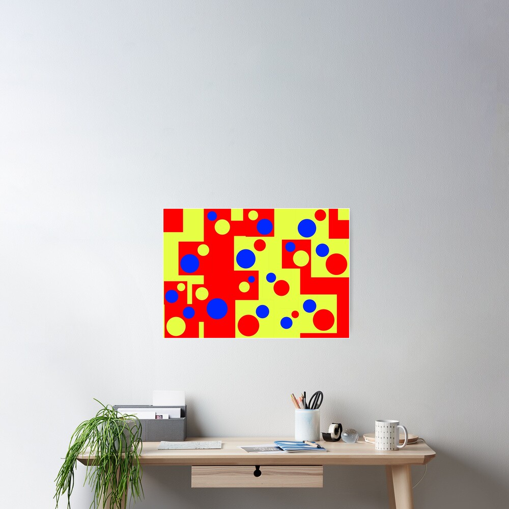 "Geometric Red and Blue and yellow in a Colorful Abstract Avant-garde ...