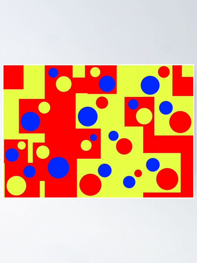 "Geometric Red and Blue and yellow in a Colorful Abstract Avant-garde ...