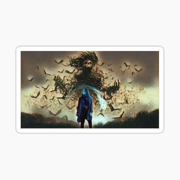 "Scylla the Necromancer " Sticker by blackindiaink | Redbubble