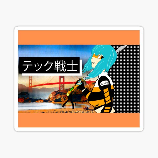 "Tec Warrior" Sticker by ajcomicart | Redbubble