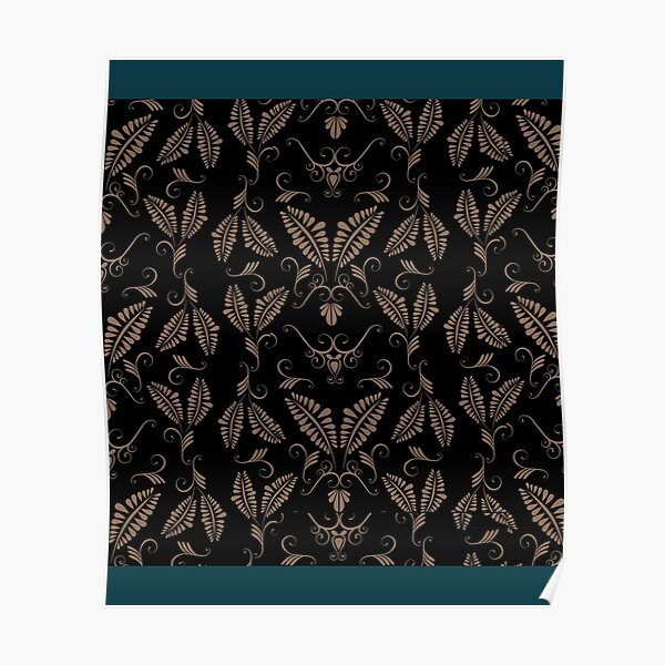 "Gold and Black Swirly Floral Pattern - Black and Gold Gothic Pattern ...