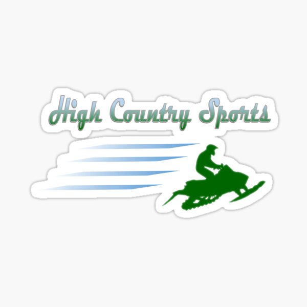 "High Country Sports Snowmobile on Black" Sticker for Sale by ...