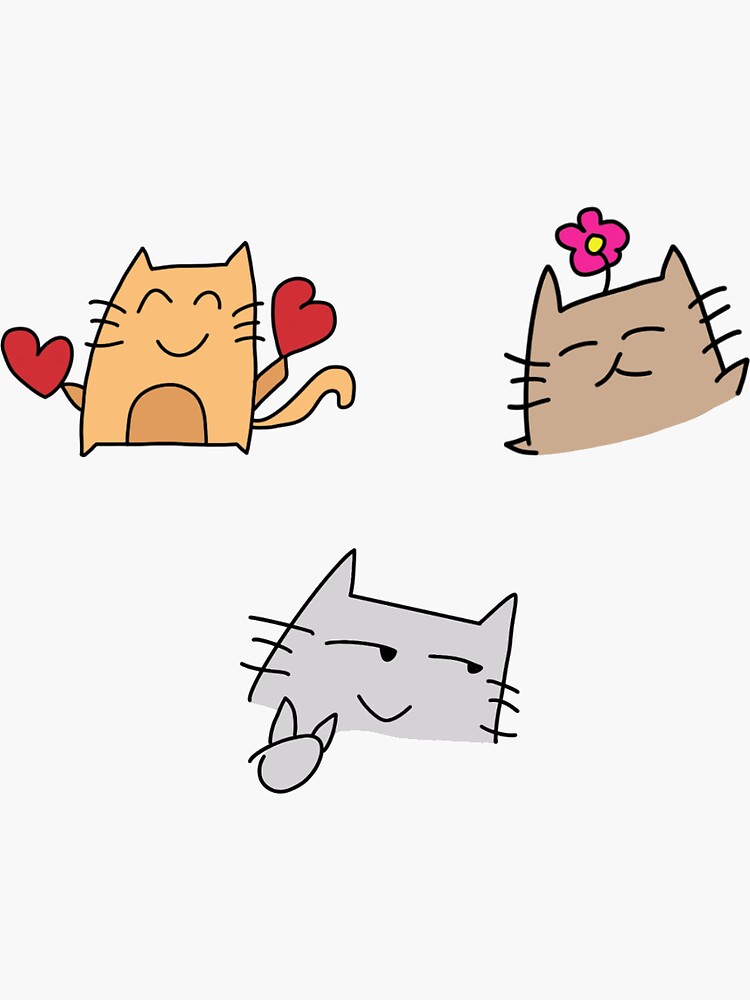 "SEVENTEEN JUN colored cat drawings" Sticker for Sale by kissywara ...