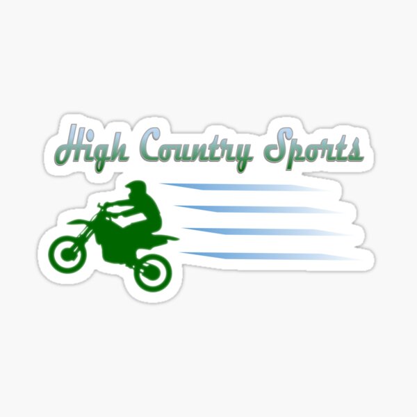 "High Country Sports Motorcycle 2 on Black" Sticker by HighCountry2021 ...