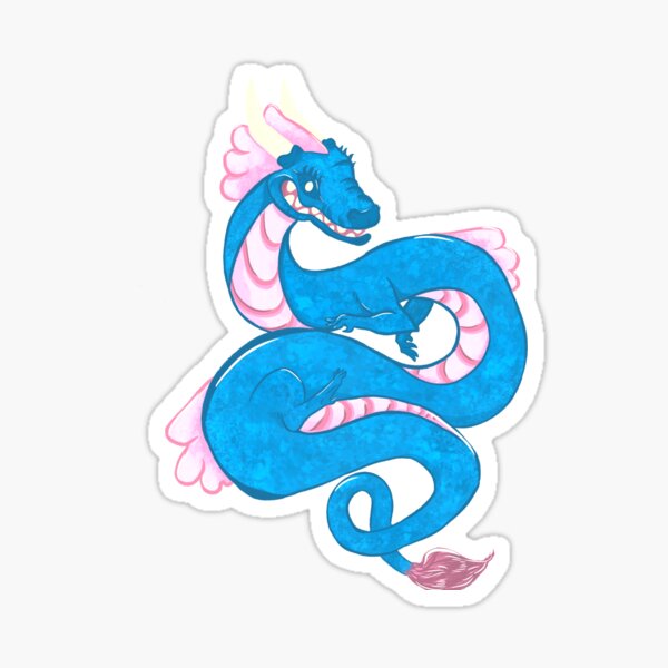 "L Blue dragon sticker" Sticker by Artprickles | Redbubble
