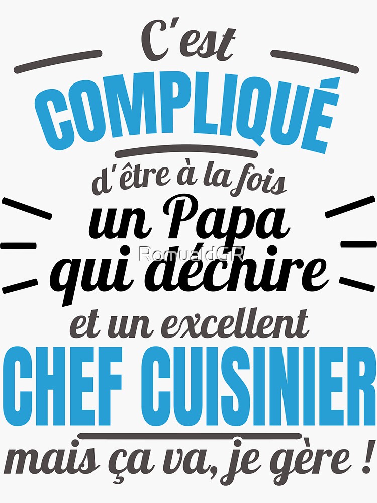 "Father's Day Gift Dad Chef" Sticker for Sale by RomualdGR | Redbubble