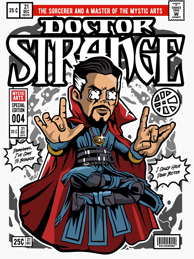 "Dr. Strange #h77" Sticker for Sale by JohnBradyJBJ | Redbubble