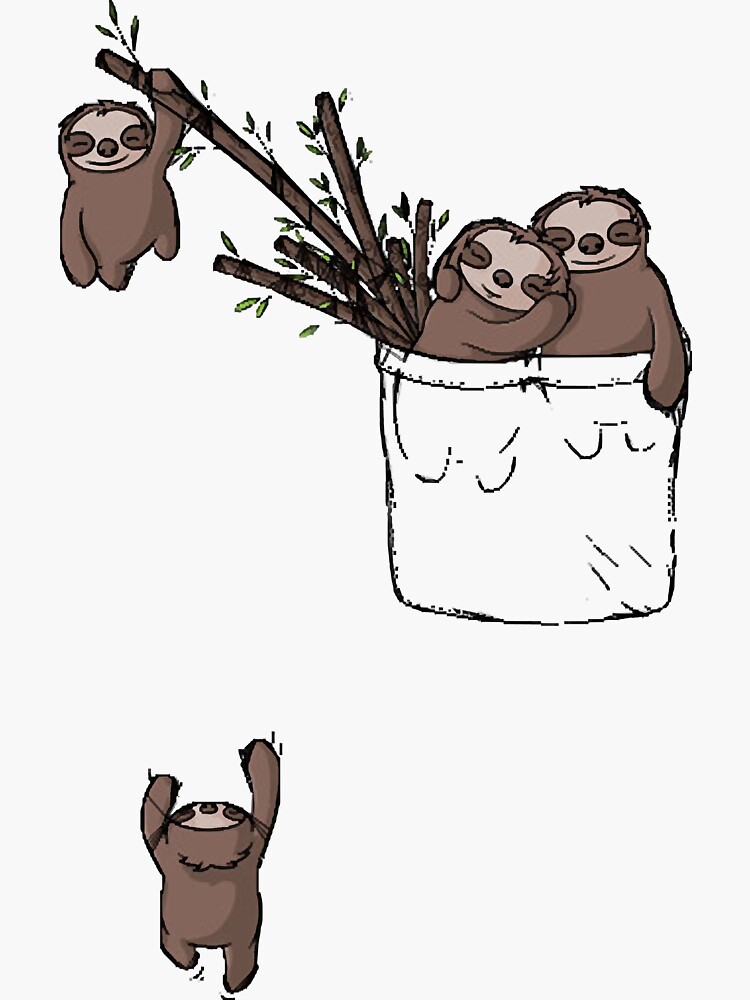 "Pocket Sloth Family " Sticker for Sale by ihhman | Redbubble