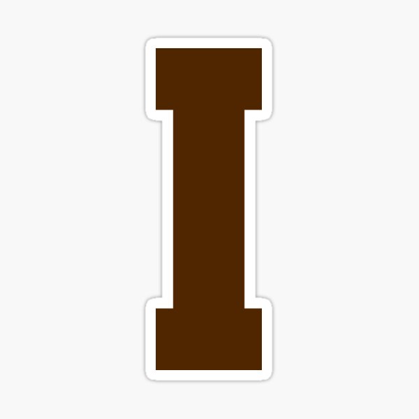 "Alphabet, Brown I, Sports letter I" Sticker by TheCultStuff | Redbubble