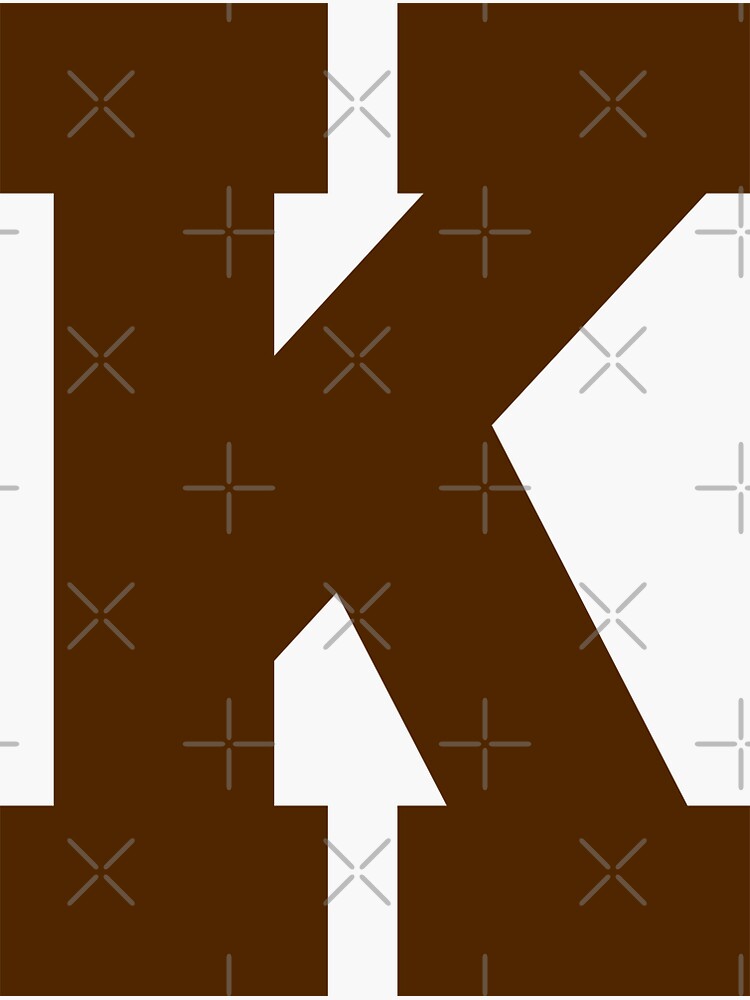 "Alphabet, Brown K, Sports letter K" Sticker for Sale by TheCultStuff ...