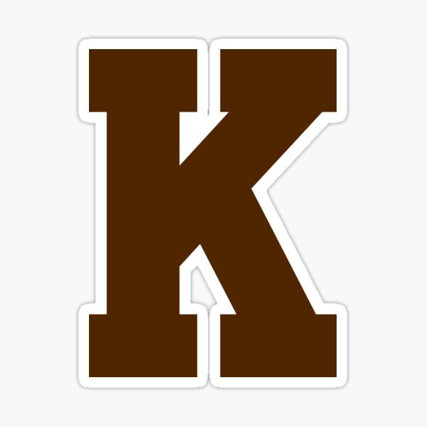 "Alphabet, Brown K, Sports letter K" Sticker for Sale by TheCultStuff ...