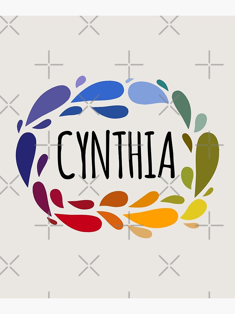 "Cynthia Name Cute Colorful Gift Named Cynthia" Poster for Sale by ...