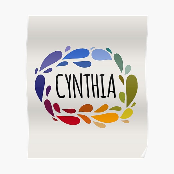"Cynthia Name Cute Colorful Gift Named Cynthia" Poster for Sale by ...