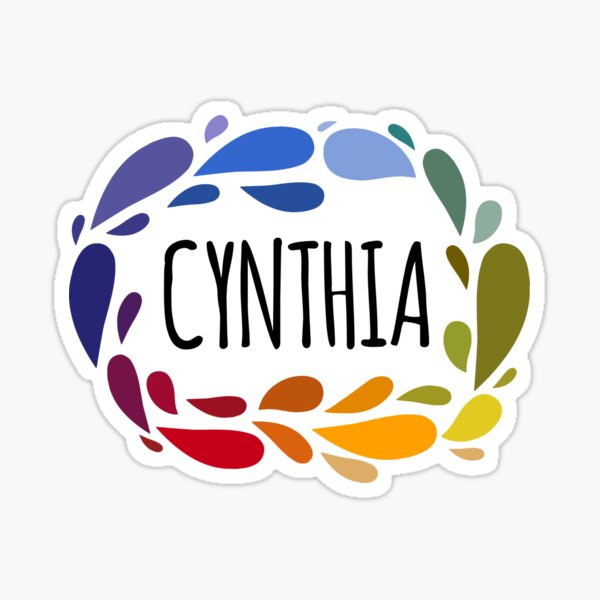 "Cynthia Name Cute Colorful Gift Named Cynthia" Sticker by kindxinn ...