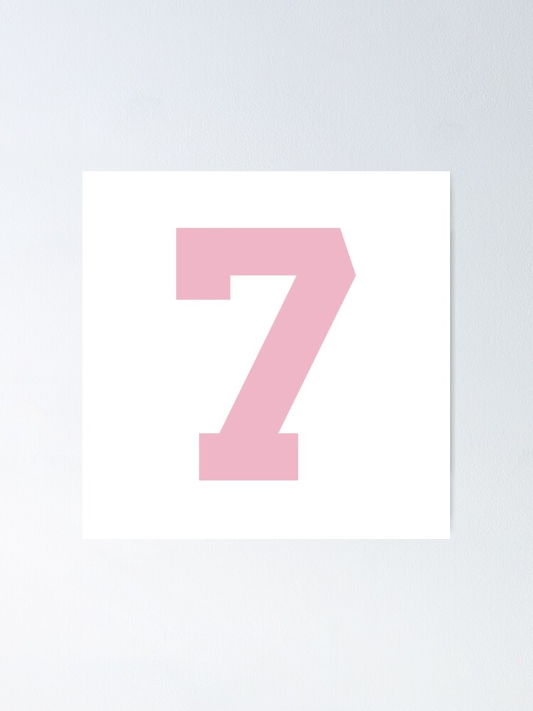 Póster «Número 7, Rosa siete, Deportes número 7» de TheCultStuff ...