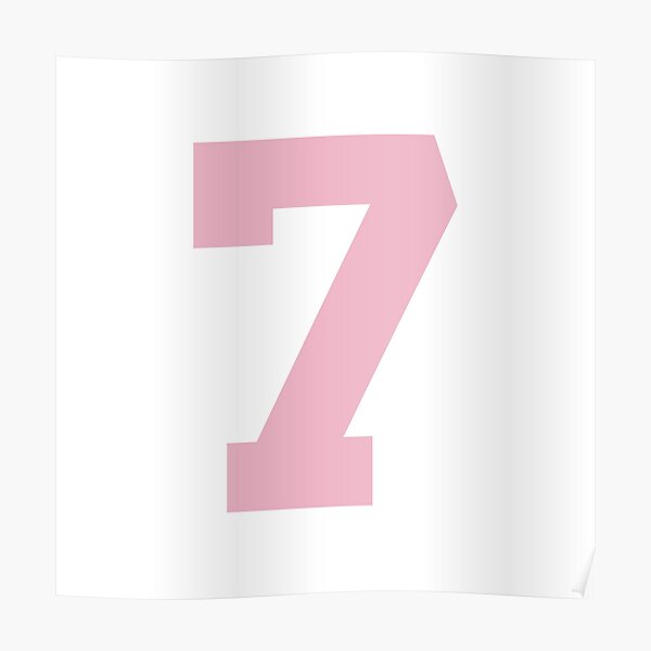 Póster «Número 7, Rosa siete, Deportes número 7» de TheCultStuff ...