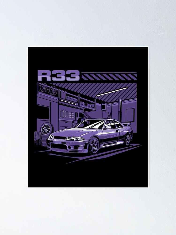 "Nissan Skyline R33" Poster for Sale by Aliaksandr | Redbubble