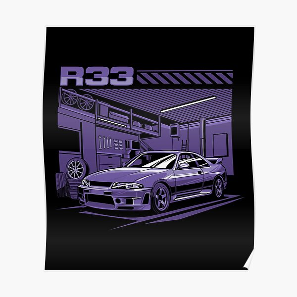 "Nissan Skyline R33" Poster for Sale by Aliaksandr | Redbubble