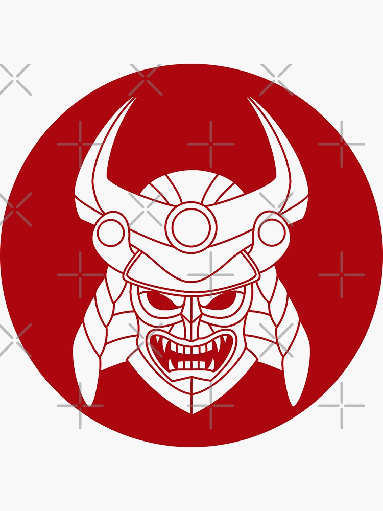 "Samurai Kabuto" Sticker by lerdoberdo | Redbubble