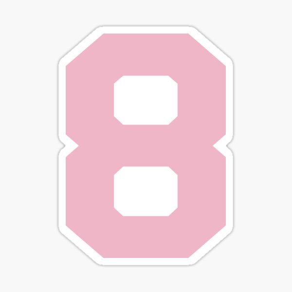 "Number 8, Pink eight, Sports number 8" Sticker by TheCultStuff | Redbubble