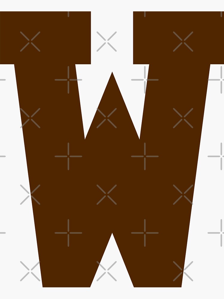 "Alphabet, Brown W, Sports letter W" Sticker for Sale by TheCultStuff ...