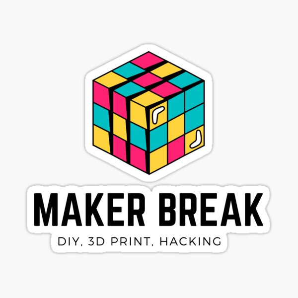 "Maker Break 3D Printing Logo" Sticker by TomFrog | Redbubble