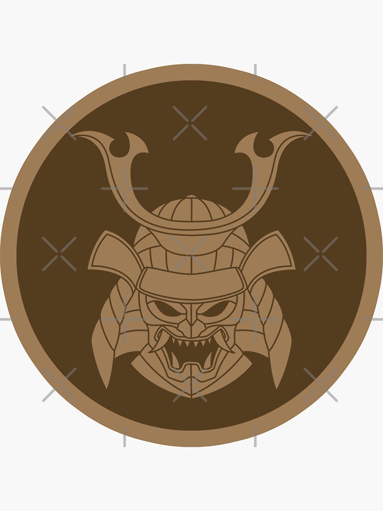 "Samurai Kabuto Crest" Sticker by lerdoberdo | Redbubble