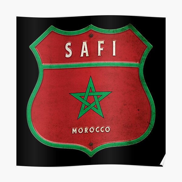 Póster «Diseño de la bandera del escudo de armas Safi Marruecos» de ...