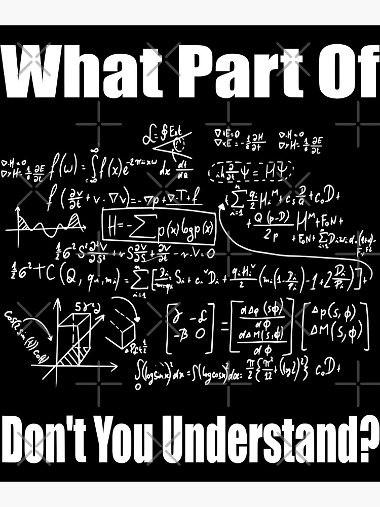 "What Part Of Dont You Understand Funny Math Teacher" Poster for Sale ...