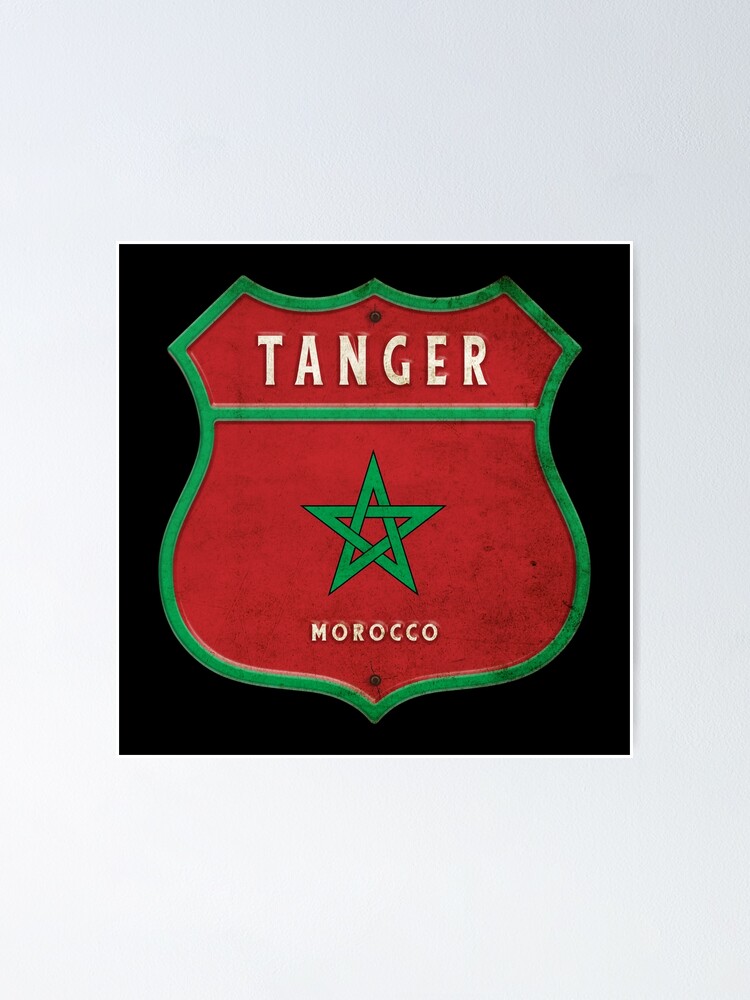 Póster «Diseño de banderas de escudo de armas de Marruecos Tánger» de ...