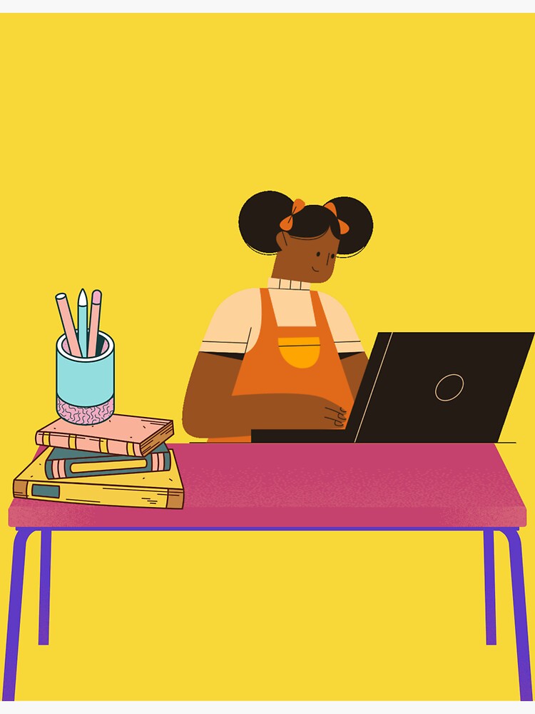 "Child Studying " Sticker for Sale by Nadine008 | Redbubble