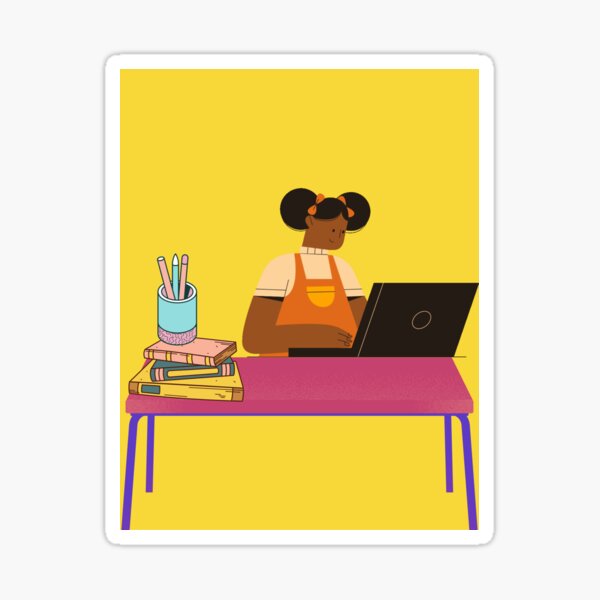"Child Studying " Sticker for Sale by Nadine008 | Redbubble