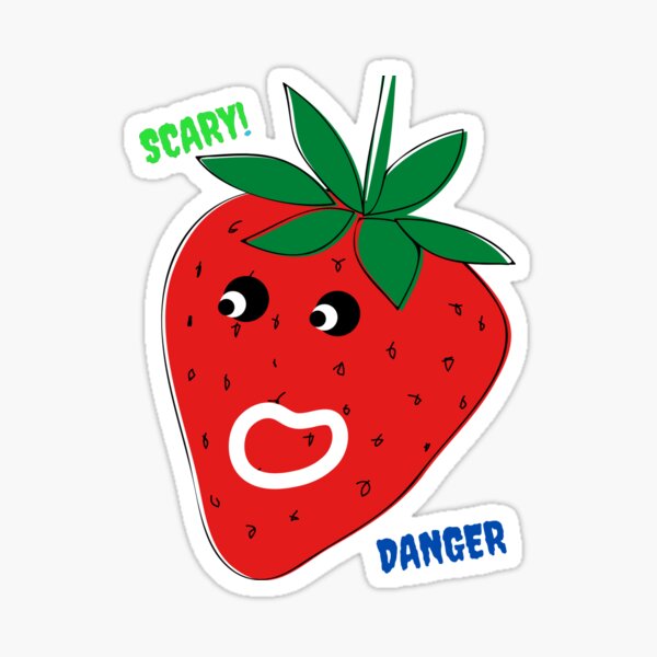 "Scared little strawberry" Sticker for Sale by PutItOwn | Redbubble