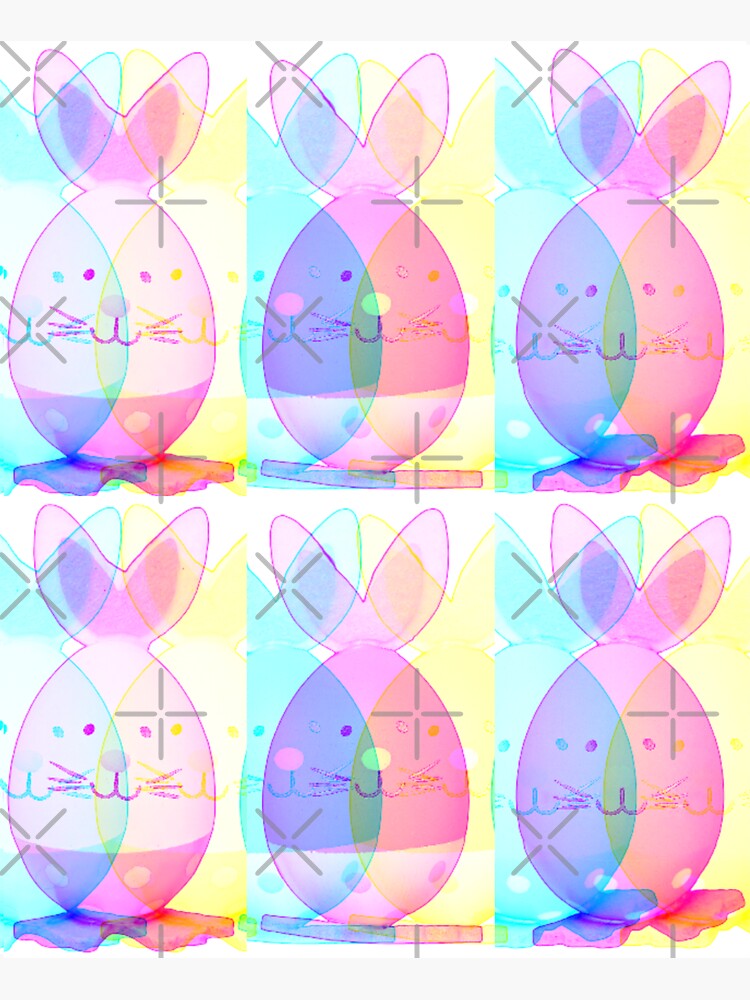 "Trippy Retro Psychedelic Art Easter Egg Bunnies" Sticker for Sale by ...