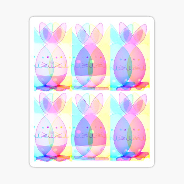 "Trippy Retro Psychedelic Art Easter Egg Bunnies" Sticker for Sale by ...