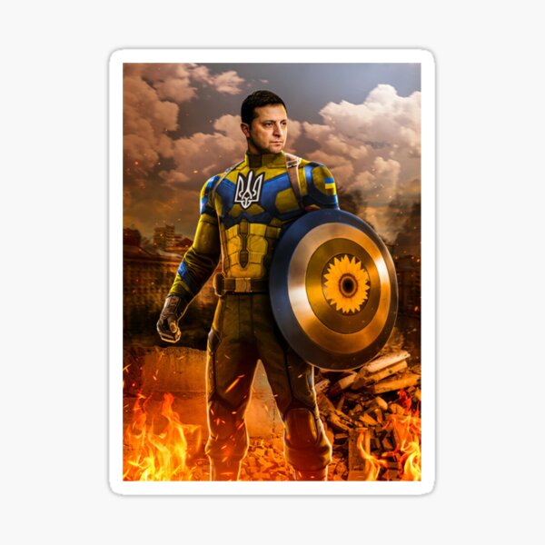 "Captain Ukraine SLAVA UKRAINE Essential" Sticker by Rainsberger ...