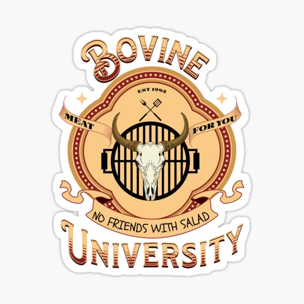 "Bovine University" Sticker by AmineDsg | Redbubble