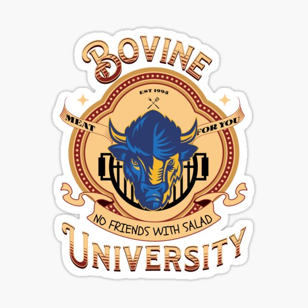 "Bovine University" Sticker by AmineDsg | Redbubble