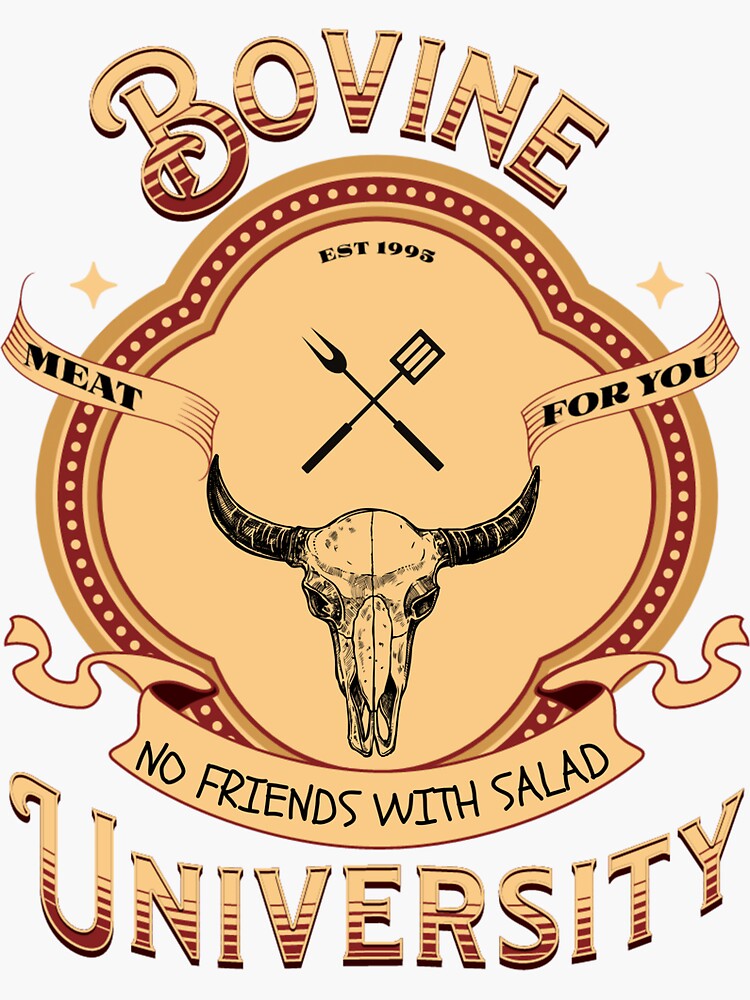 "Bovine University" Sticker for Sale by AmineDsg | Redbubble