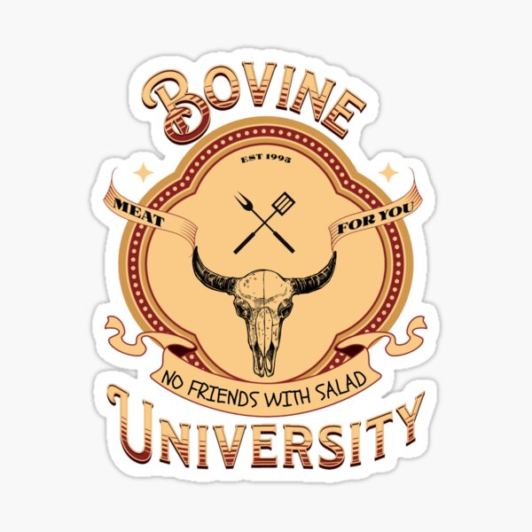 "Bovine University" Sticker for Sale by AmineDsg | Redbubble