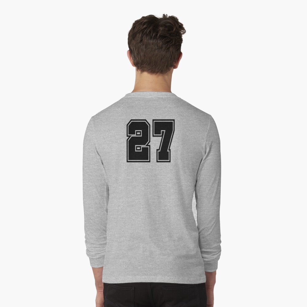 "27 shirt number number college style" Sticker by GeogDesigns | Redbubble