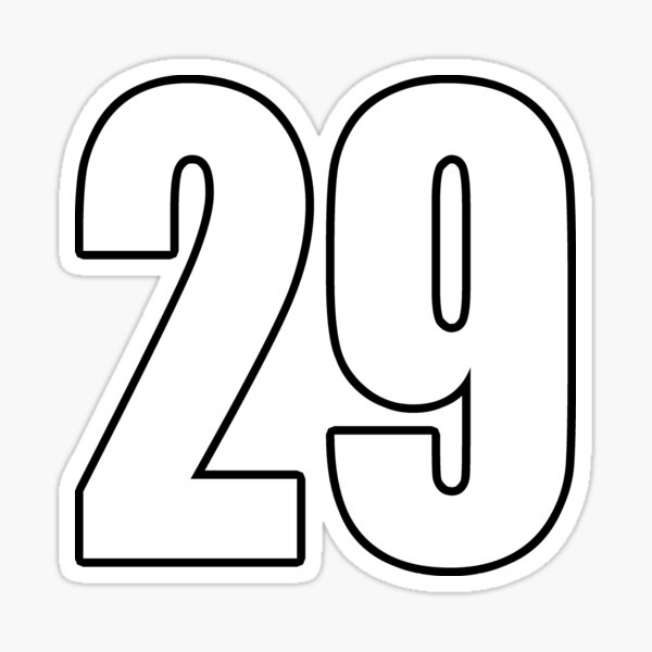 "29 number number football" Sticker by GeogDesigns | Redbubble