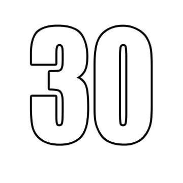 "30 number number football" Sticker by GeogDesigns | Redbubble